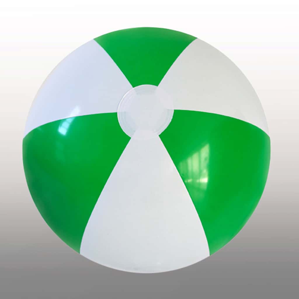 Beach Balls - .50cm. Green & White - ballsforafrica.co.za